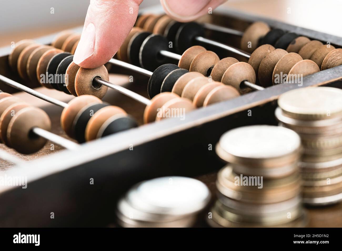 Male hand using abacus calculate hi-res stock photography and images ...