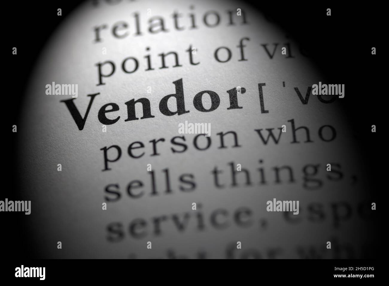 Fake Dictionary word, Dictionary definition of Vendor Stock Photo - Alamy