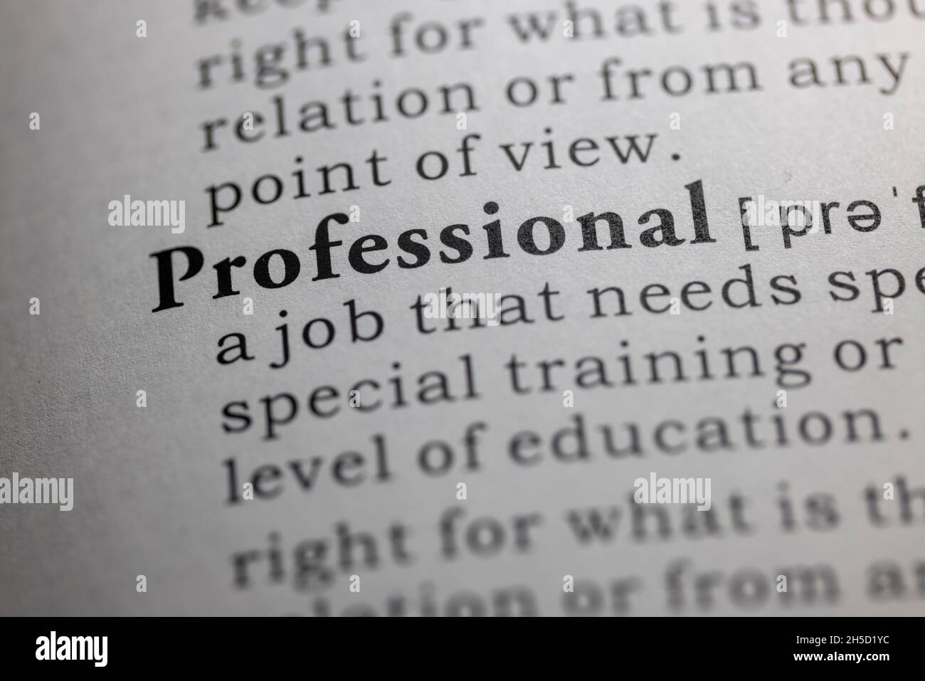 Fake Dictionary word, Dictionary definition of professional Stock Photo ...