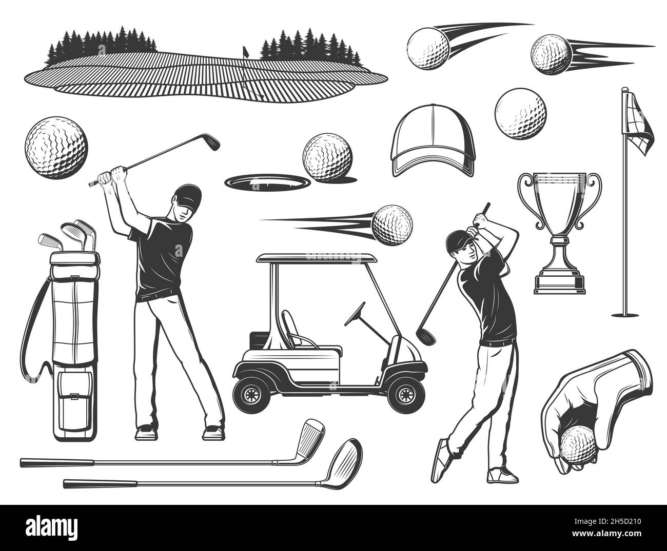 Golf players championship trophy Stock Vector Images - Alamy