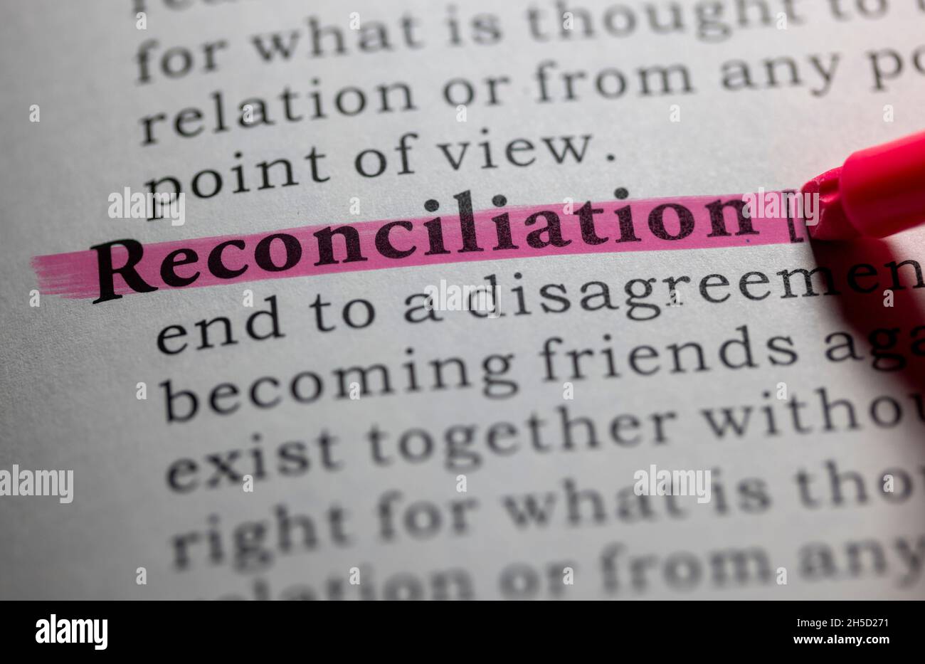 Fake Dictionary word, Dictionary definition of reconciliation Stock ...
