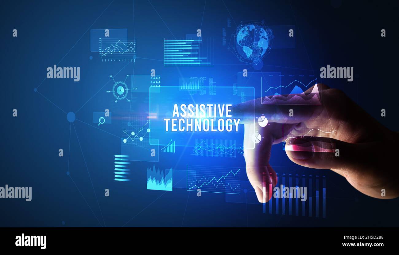 hand touching digital button, modern technology concept Stock Photo - Alamy