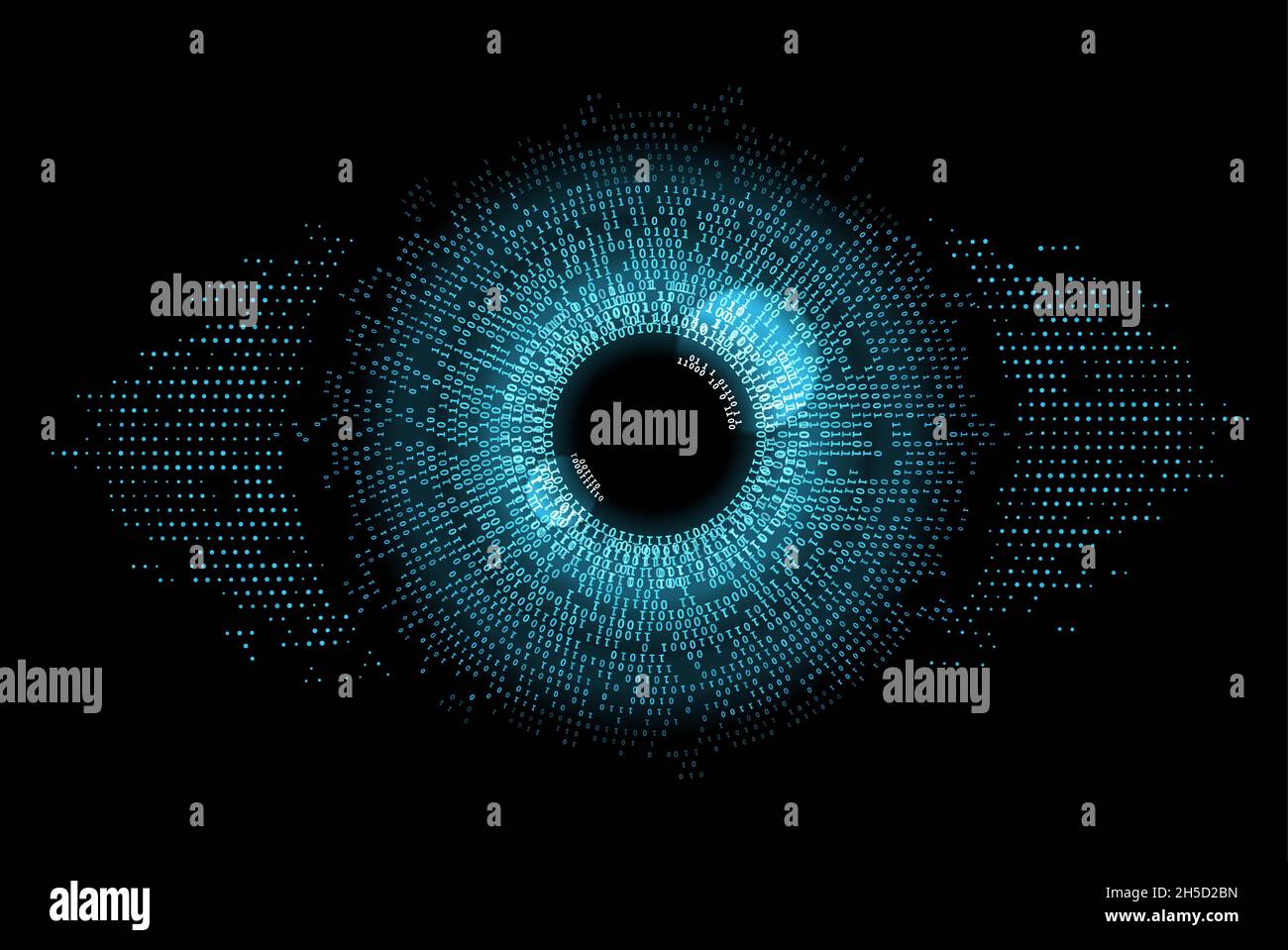 Digital eye, data network and cyber security technology, vector ...