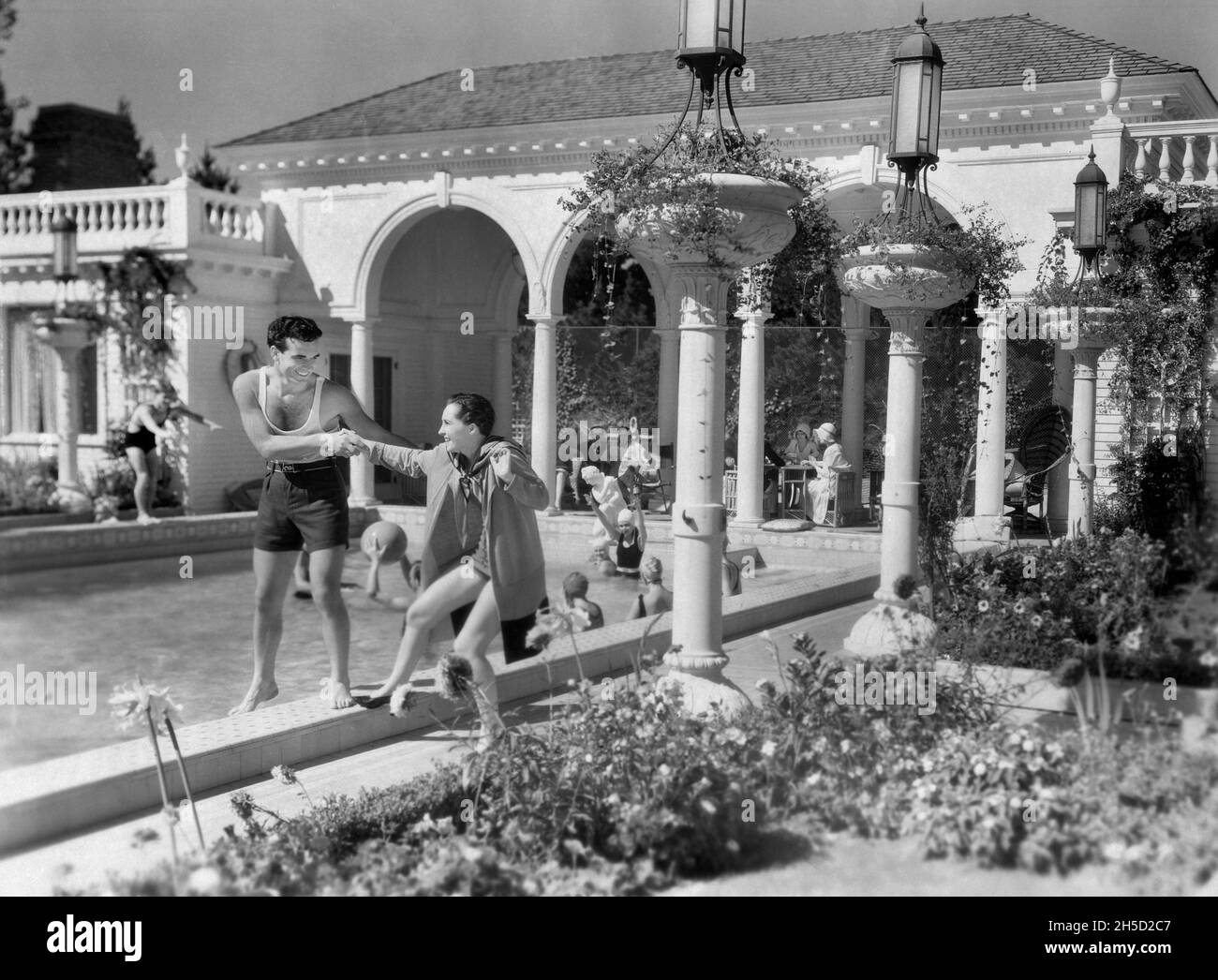Nick Stuart, Ann Christy, on-set of the Film, "The Fourth Alarm ...