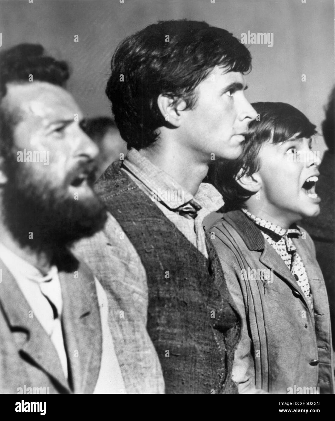 Anthony Perkins (center), Edward Albert (right), on-set of the Film ...
