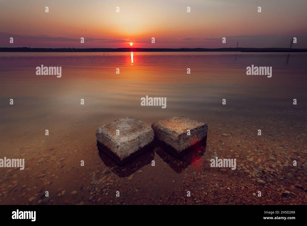 Beautiful sea on the dramatic sunrise Stock Photo - Alamy