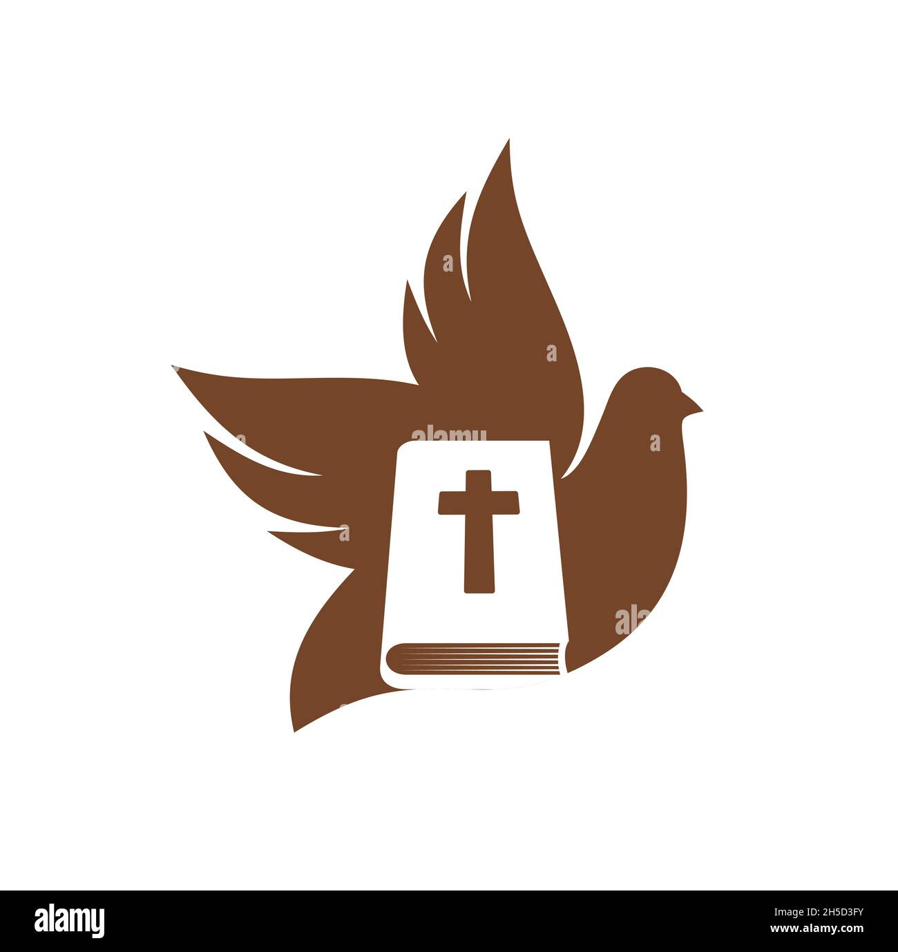 Christianity religion icon with bible and dove. Christian church ...