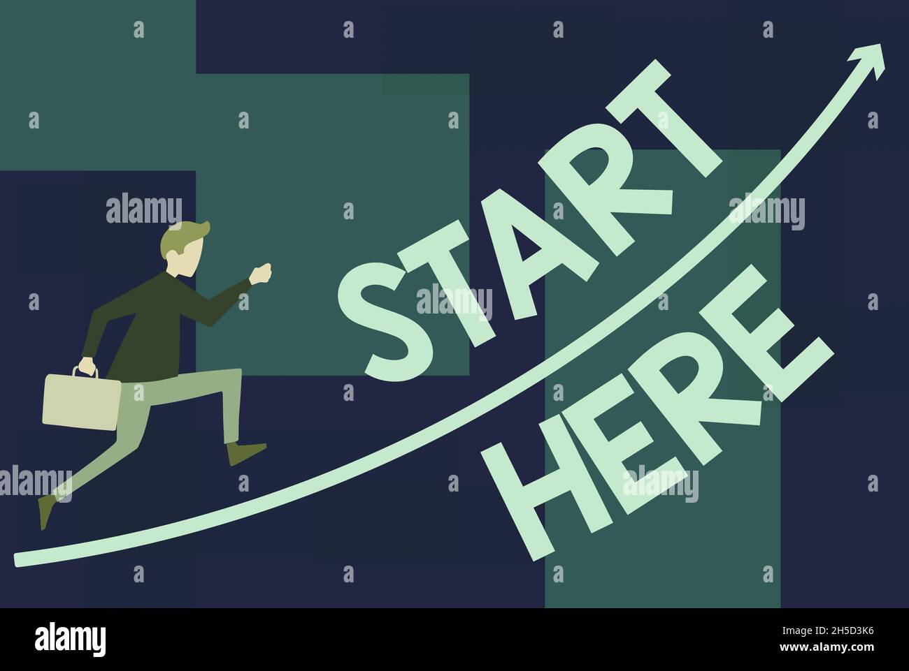 Sign displaying Start Here. Business idea telling someone this is ...