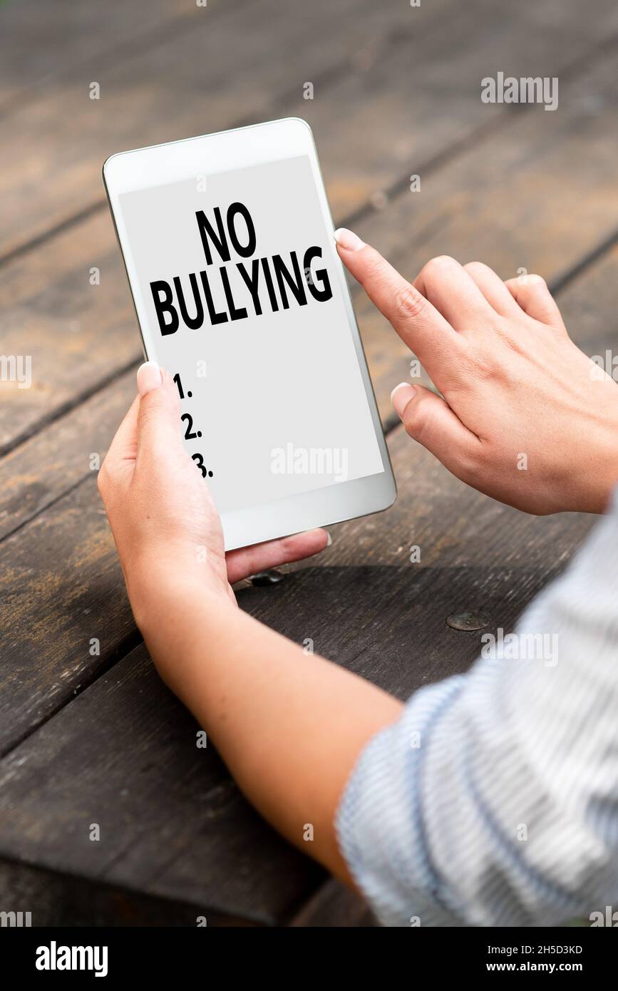 Handwriting text No Bullying. Internet Concept stop aggressive behavior ...