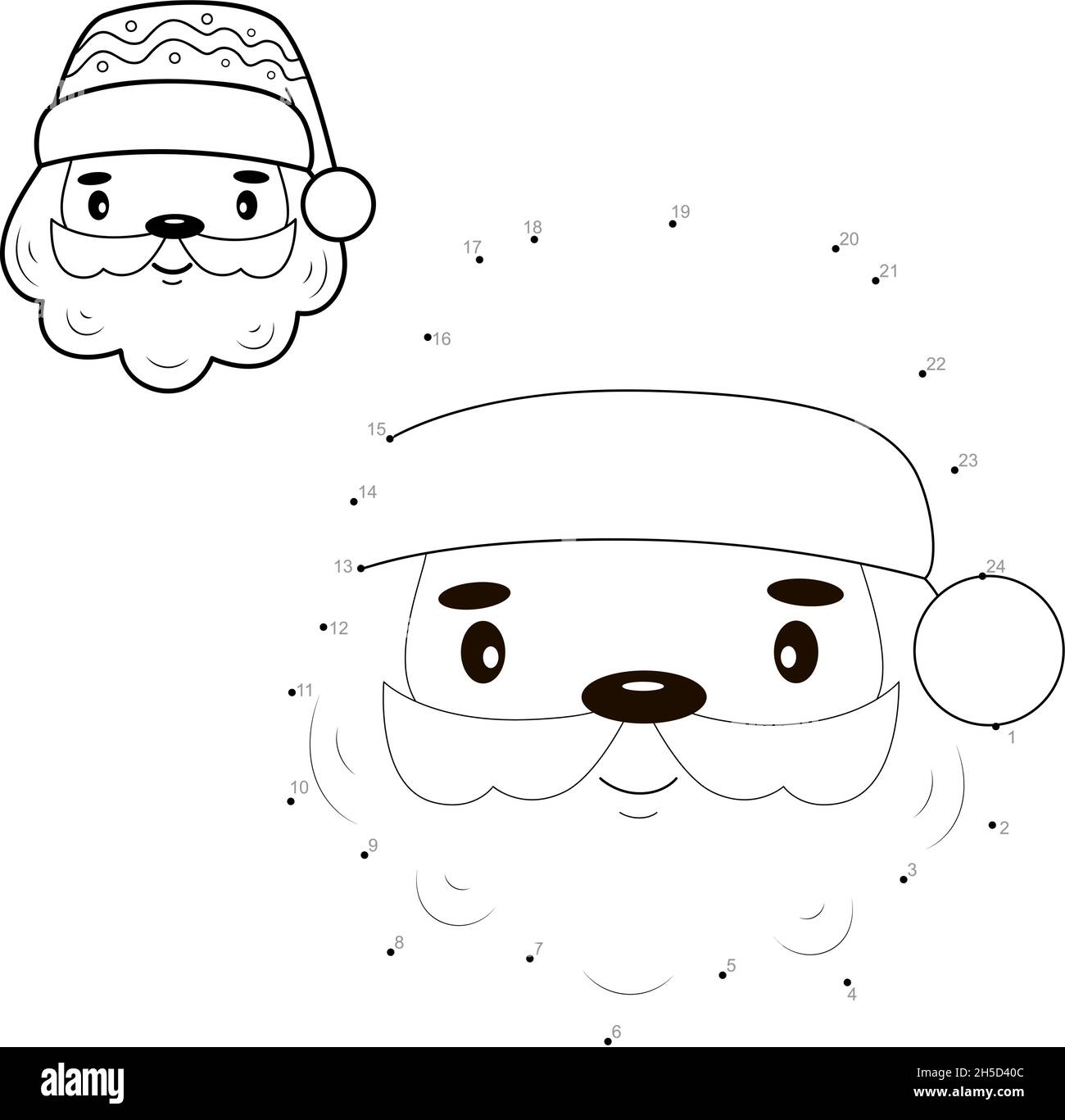 Dot to dot Christmas puzzle for children. Connect dots game. Christmas ...