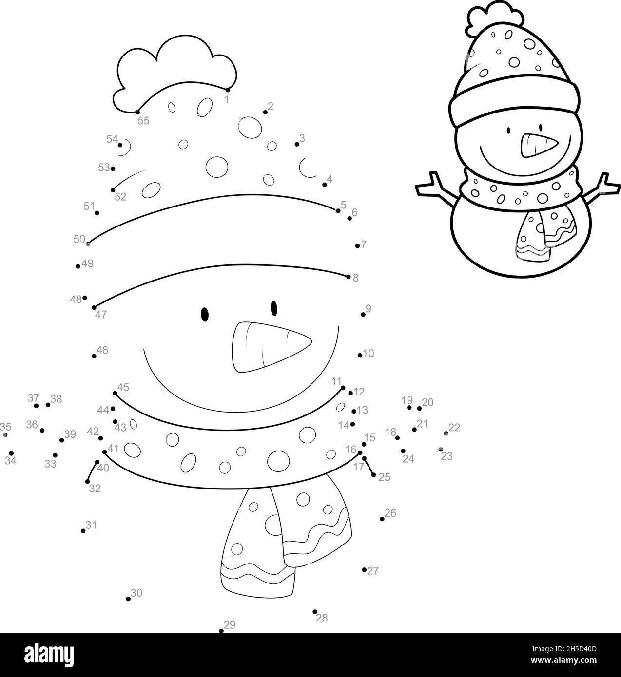 Dot to dot Christmas puzzle for children. Connect dots game. Christmas ...