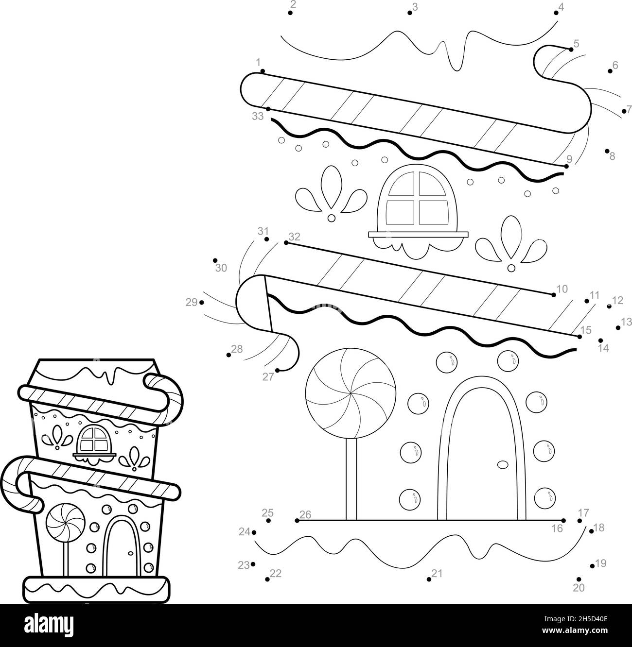 Dot to dot Christmas puzzle for children. Connect dots game. Christmas ...