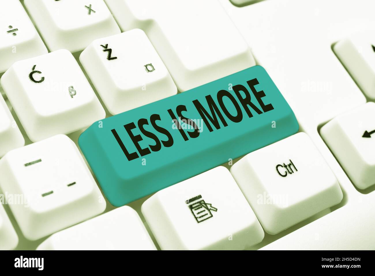 Hand writing sign Less Is More. Business showcase used to express a ...