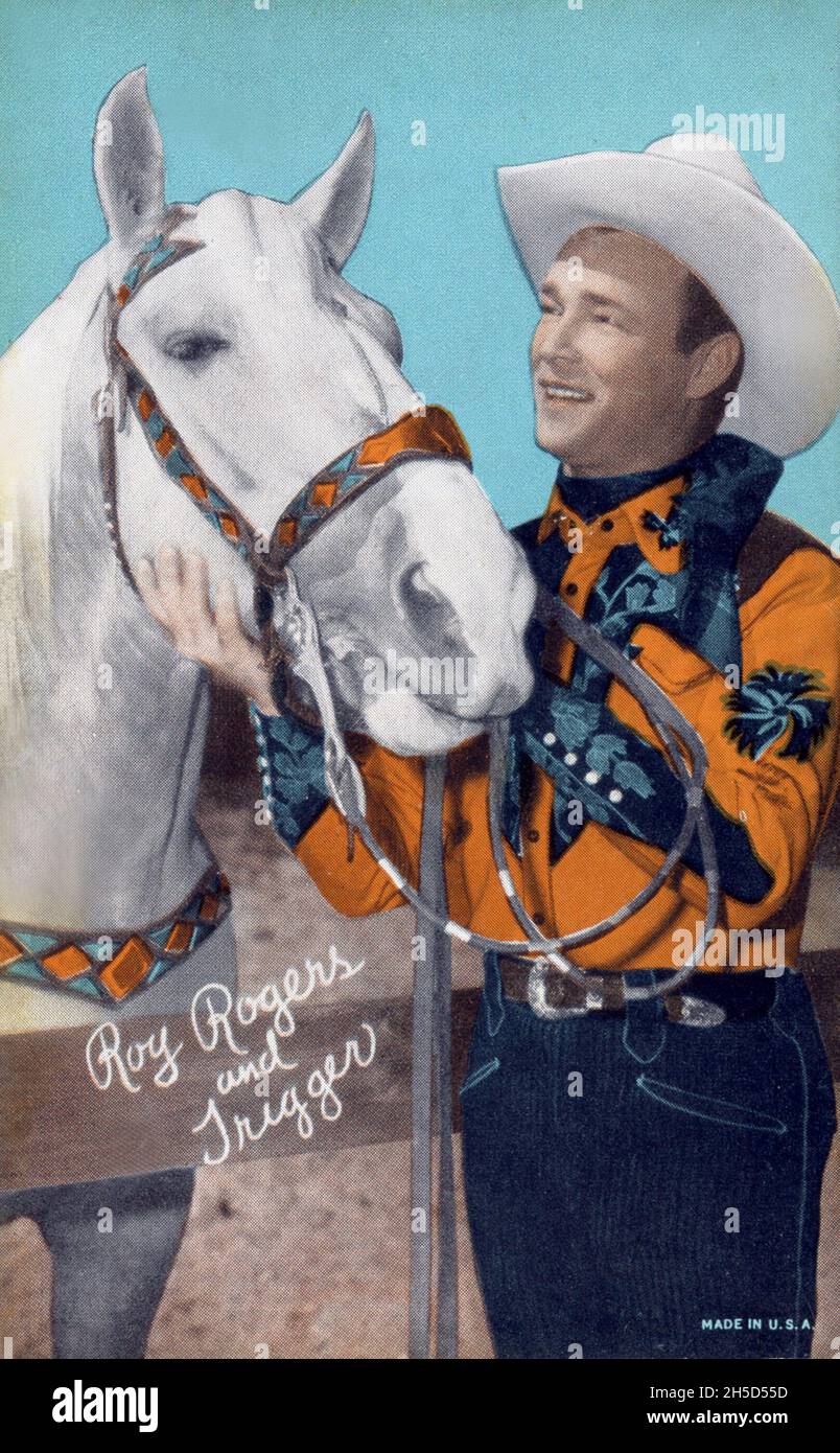 Cowboy western star Roy Rogers and his horse Trigger Stock Photo - Alamy