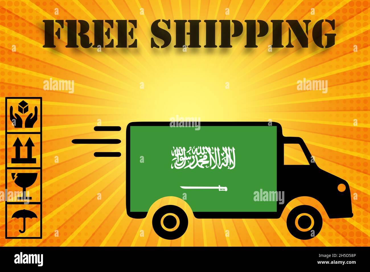 Saudi Arabia Logistics Concept. black Commercial Industrial Cargo ...