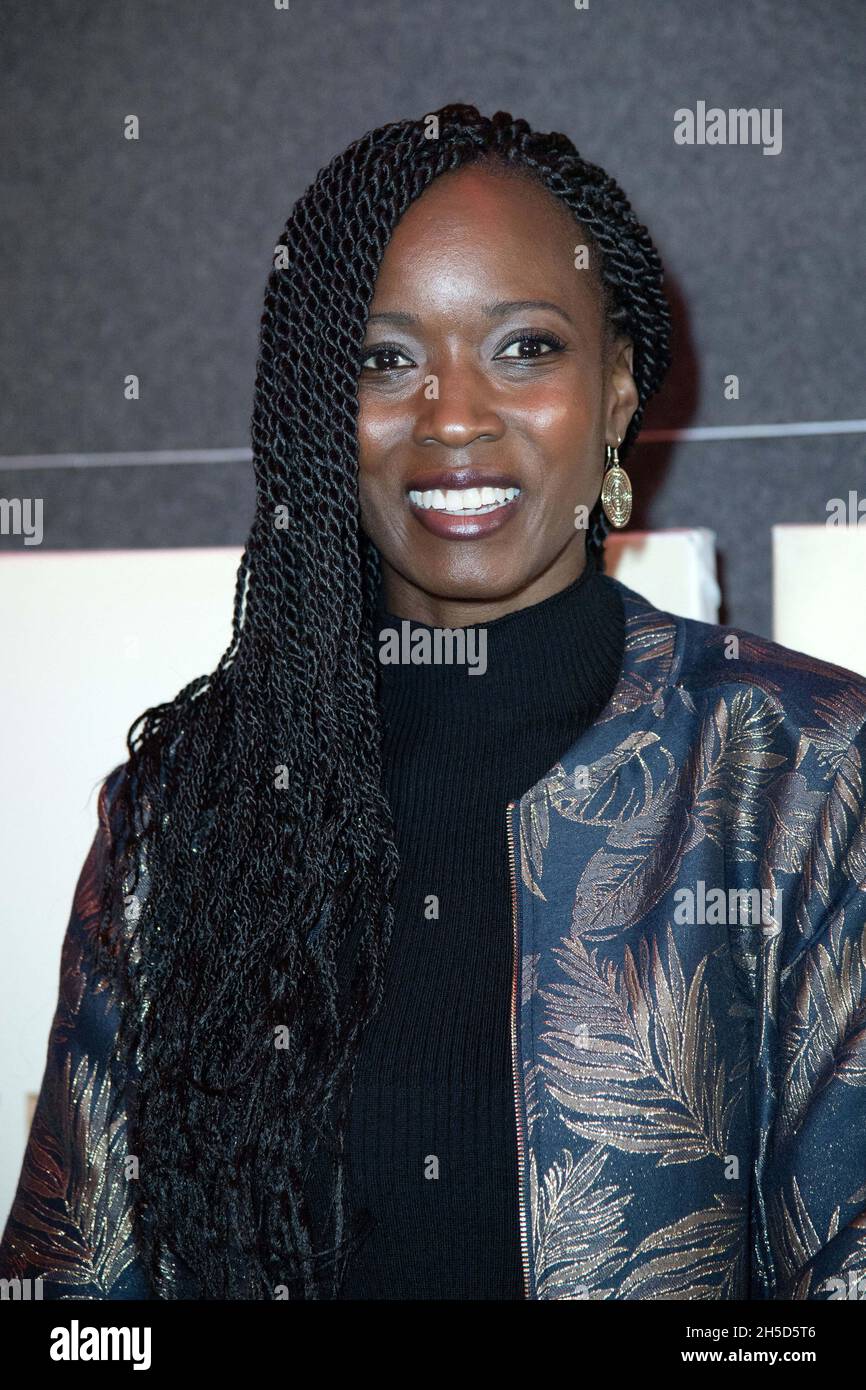 Awa Ly attending the Marcher Sur L'Eau Premiere at the MK2 Odeon Cinema ...