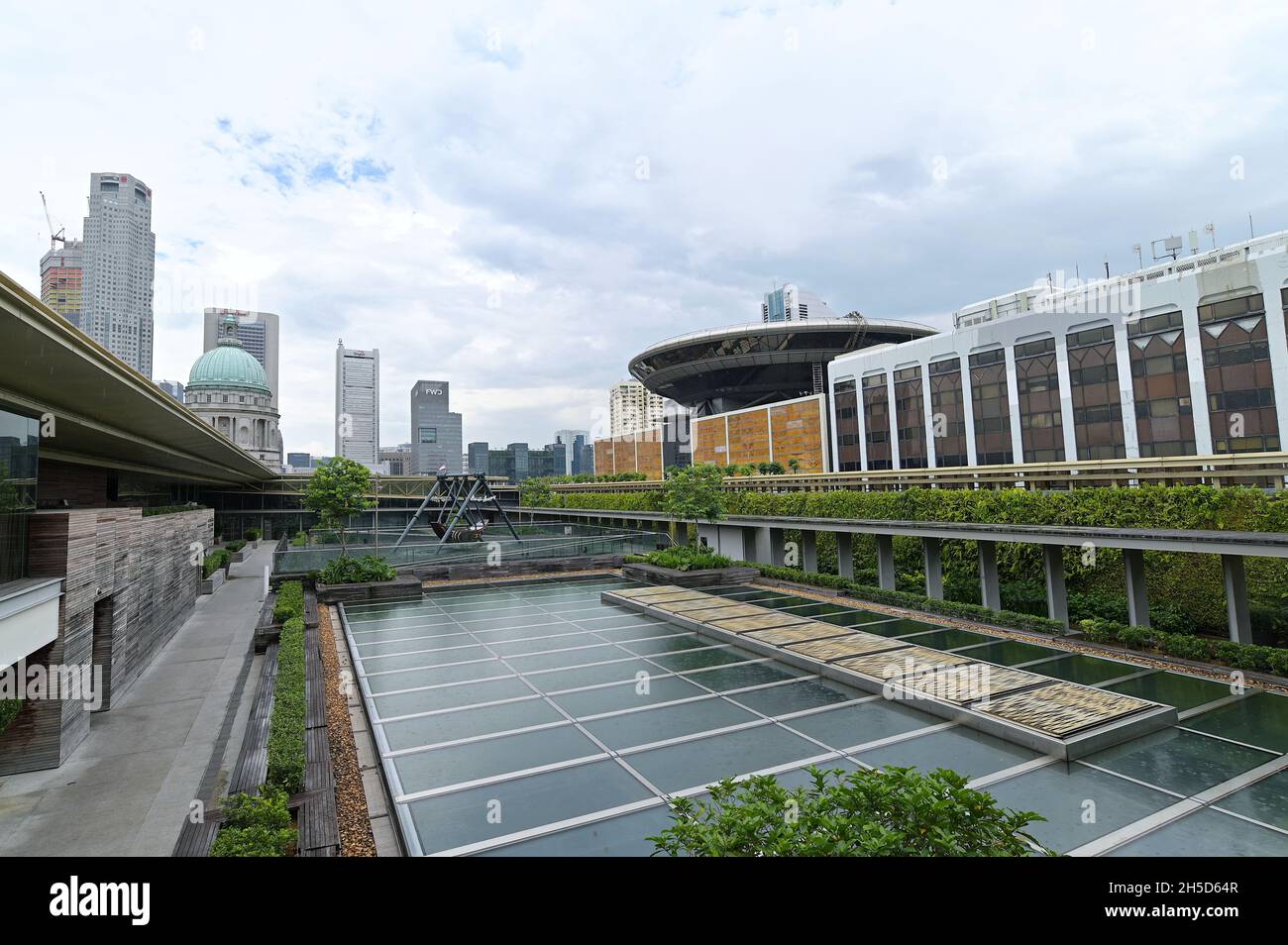 Roof terrace City Hall Wing, Singapore National Gallery, with dome ...