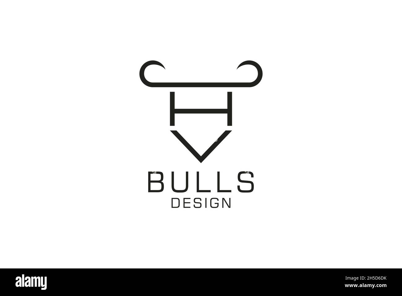 Letter H logo, Bull logo,head bull logo, monogram Logo Design Template ...