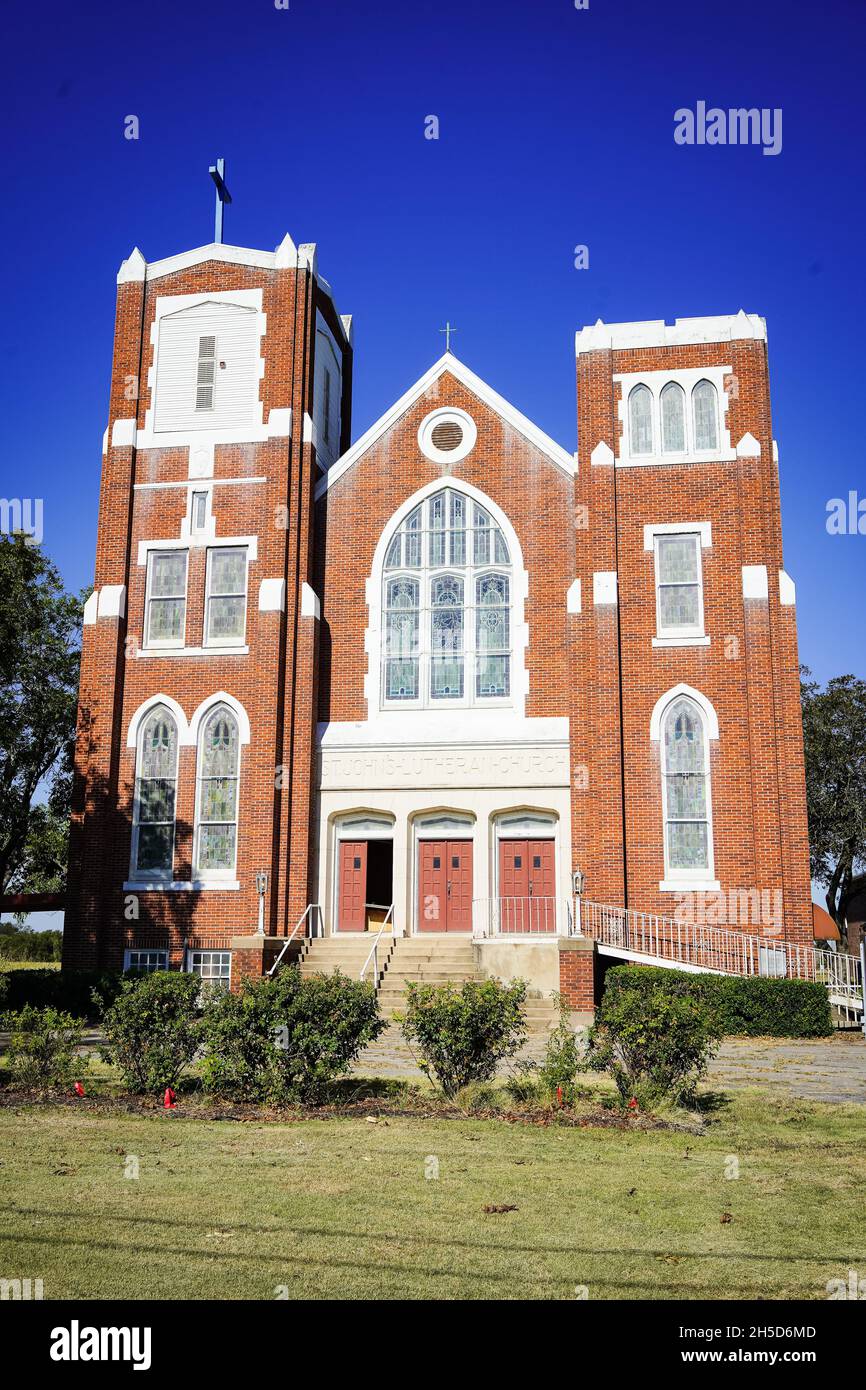 Old Style Church with Glass-Stained Windows with Blue Sky Stock Photo ...