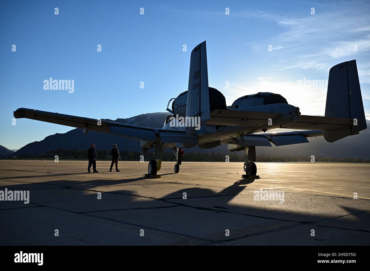 A-10 Thunderbolt II, tail number 80-0264, sits on the flight line at ...
