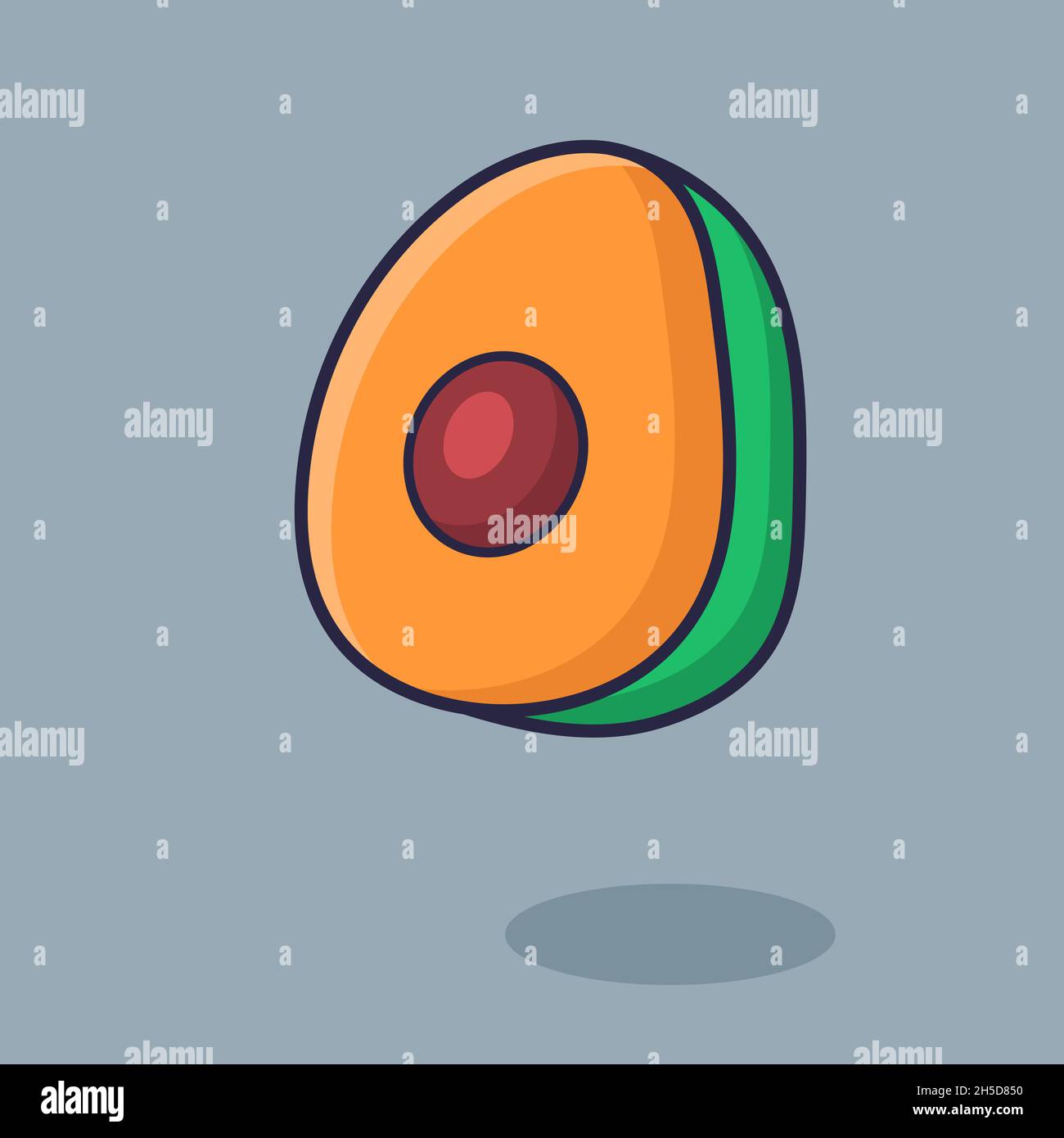 avocado slice cartoon isolated vector illustration in flat style Stock ...