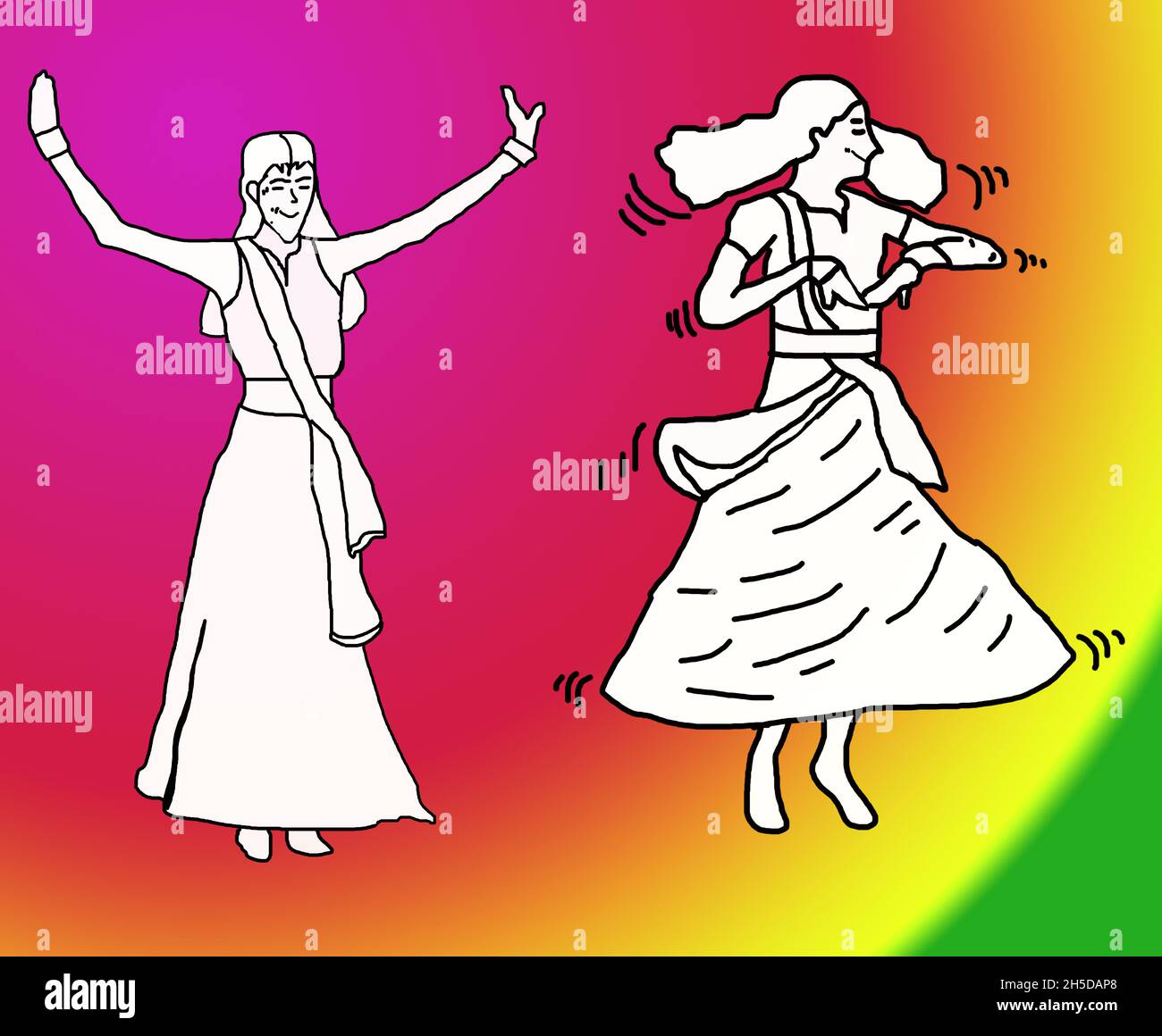 Cartoon drawing happy woman dancing hi-res stock photography and images ...