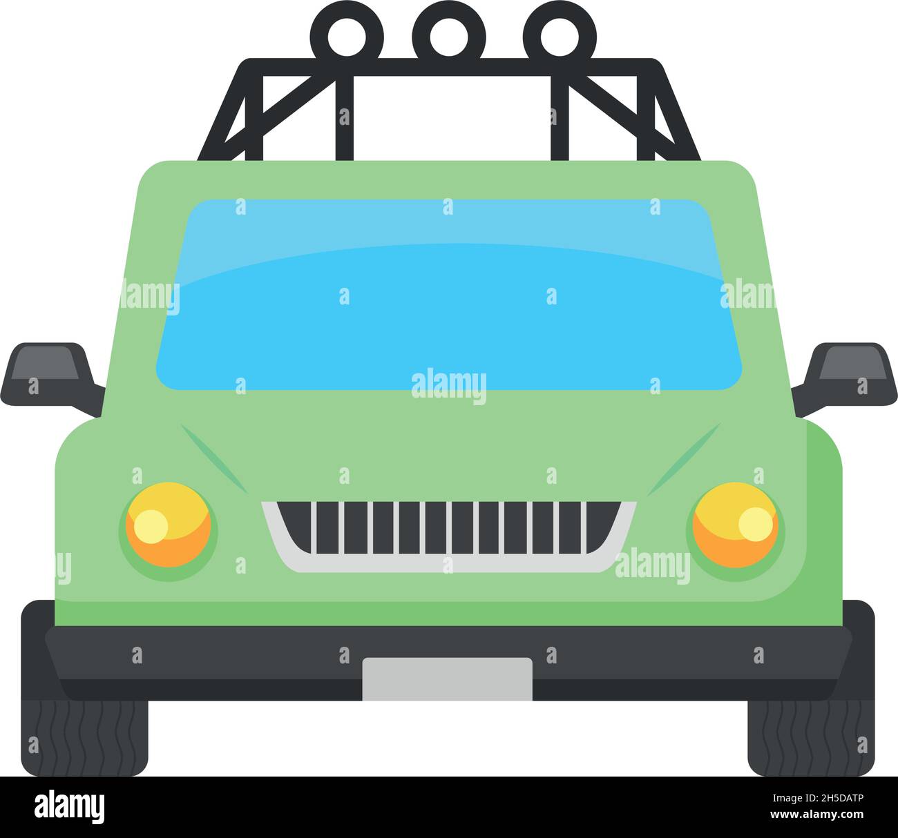 green car front view Stock Vector Image & Art - Alamy
