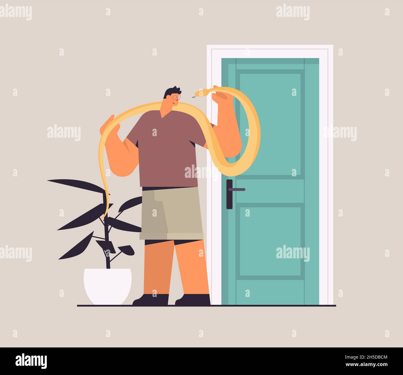 Holding pet snake Stock Vector Images - Alamy