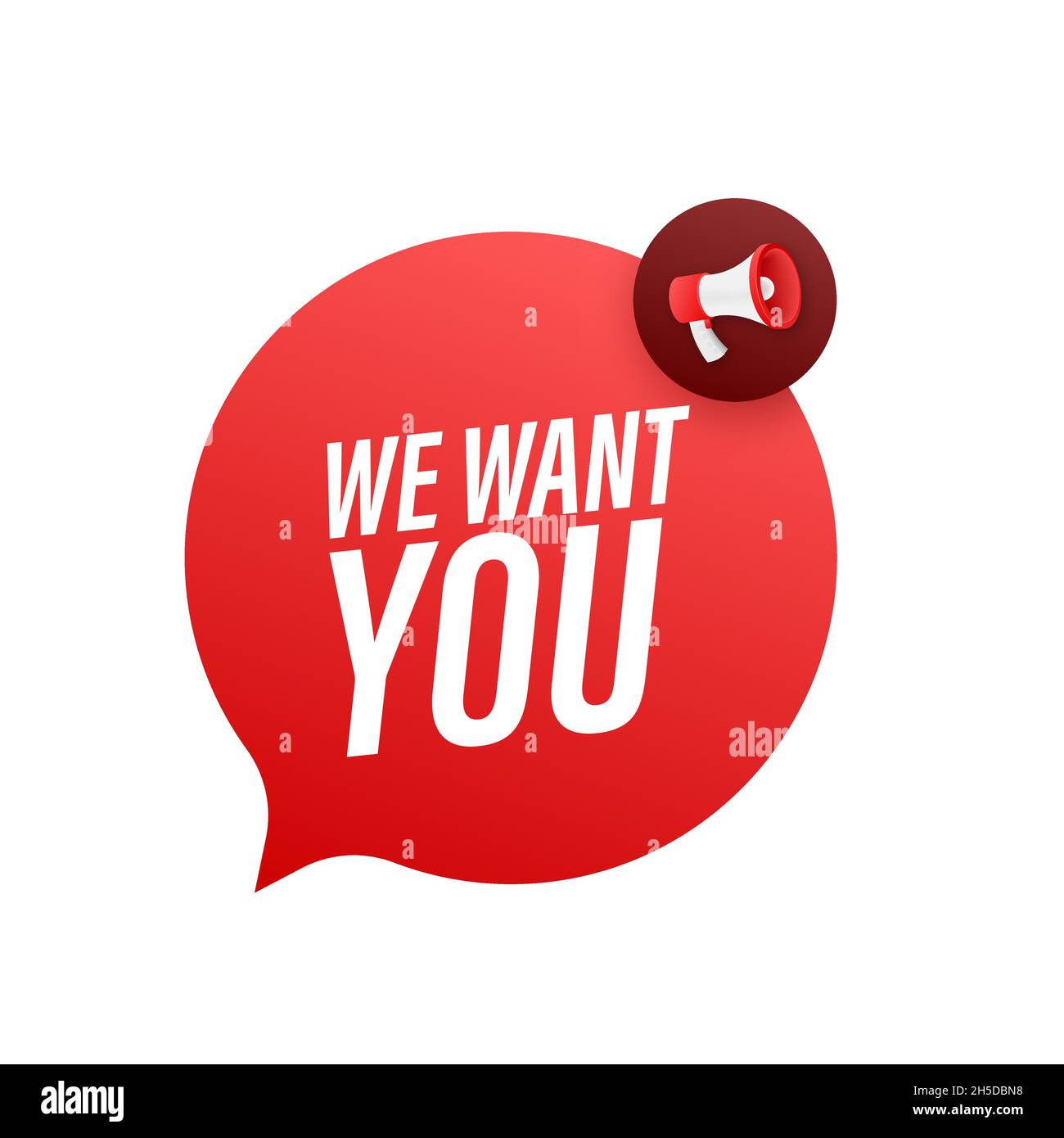 Megaphone label with we want you. Megaphone banner Stock Vector Image ...