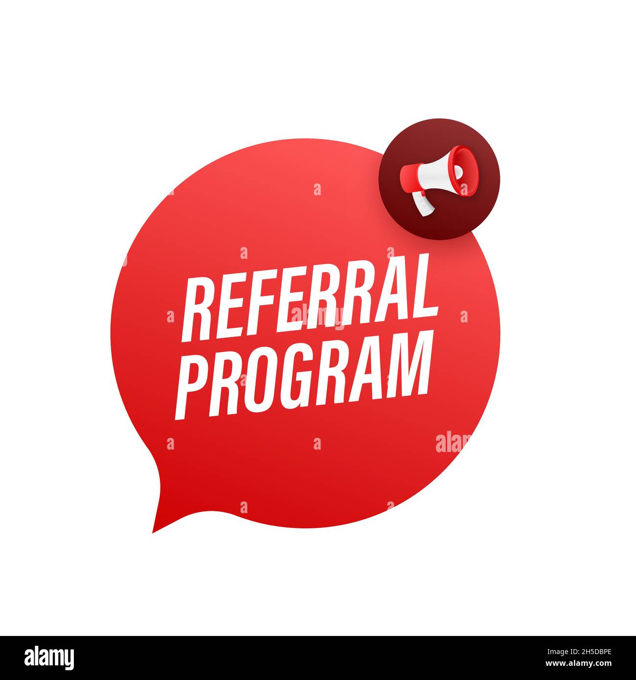 Megaphone label with referral program. Megaphone banner. Web design ...