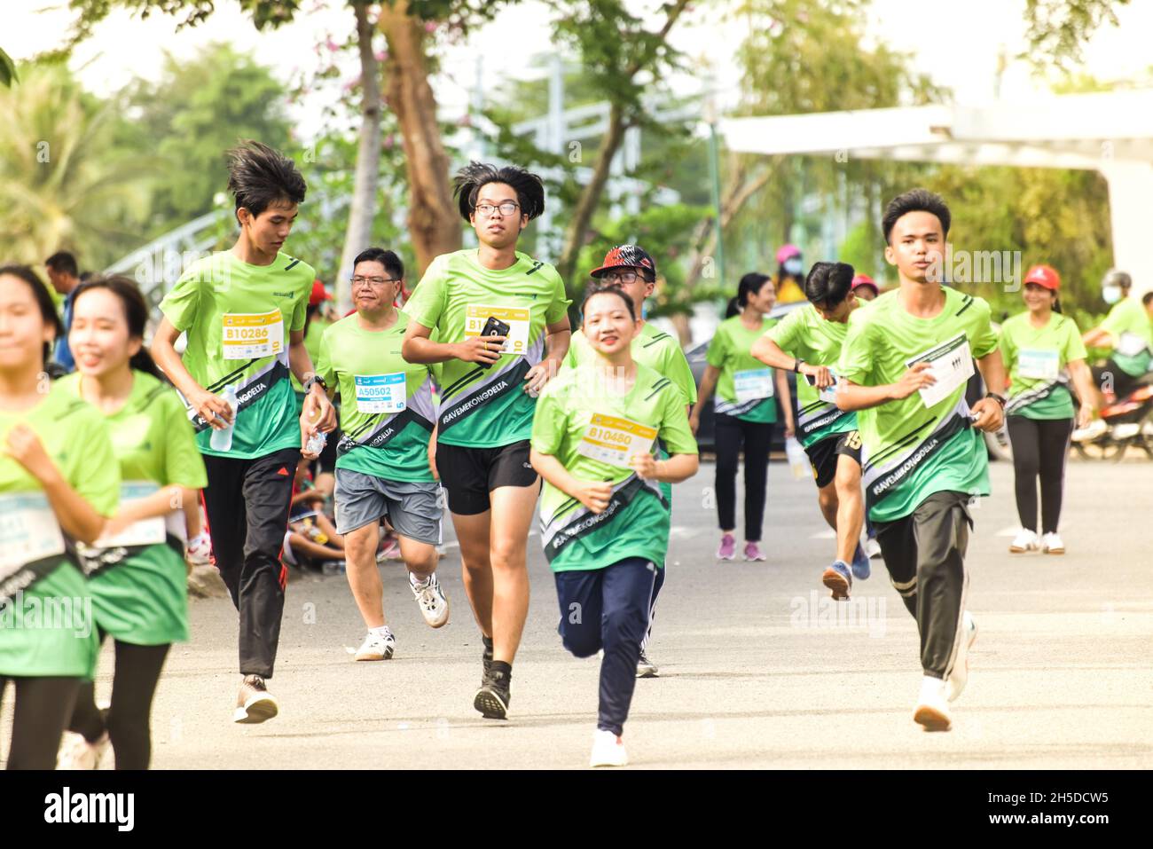 Tourists visit and run a marathon in Hau Giang province Stock Photo - Alamy