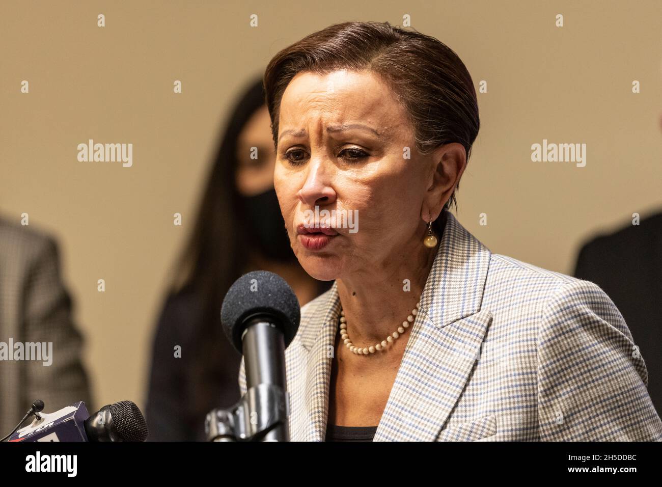New York, NY - November 8, 2021: U. S. representative Nydia Velazquez ...