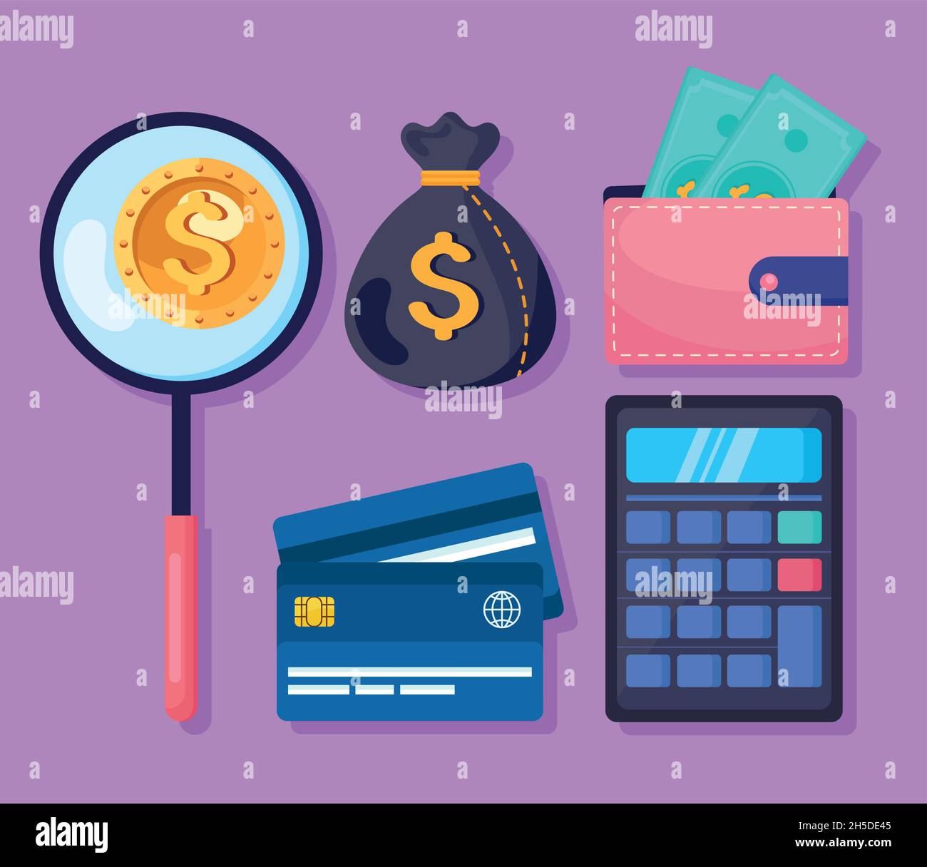 financial economy five icons Stock Vector Image & Art - Alamy