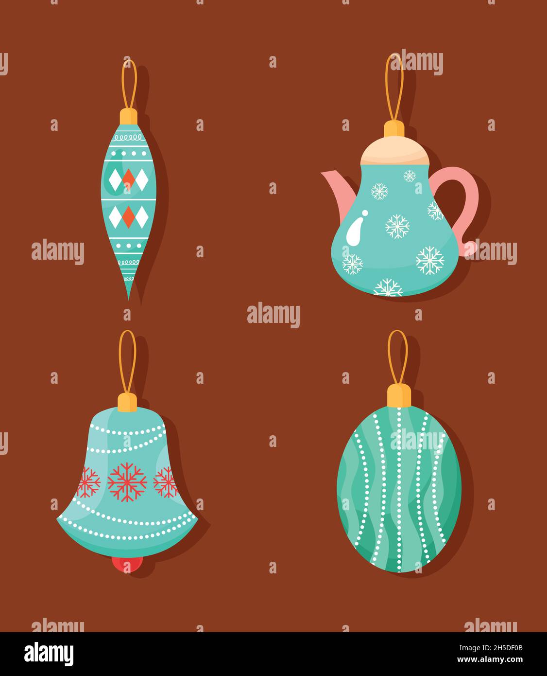 four christmas decorations icons Stock Vector Image & Art - Alamy