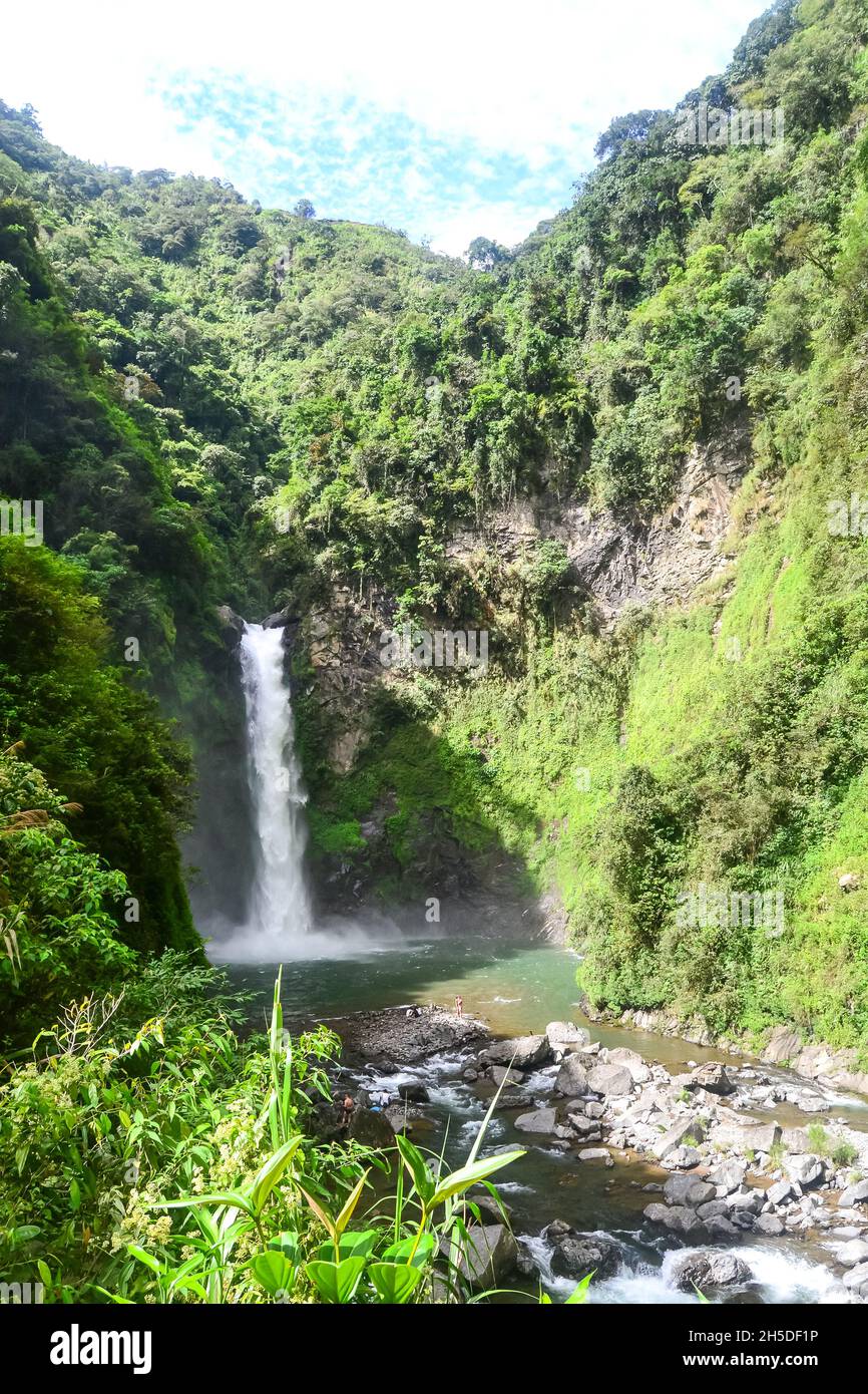 Vertical shot of the Tappiya Falls in Banaue, Philippines Stock Photo ...