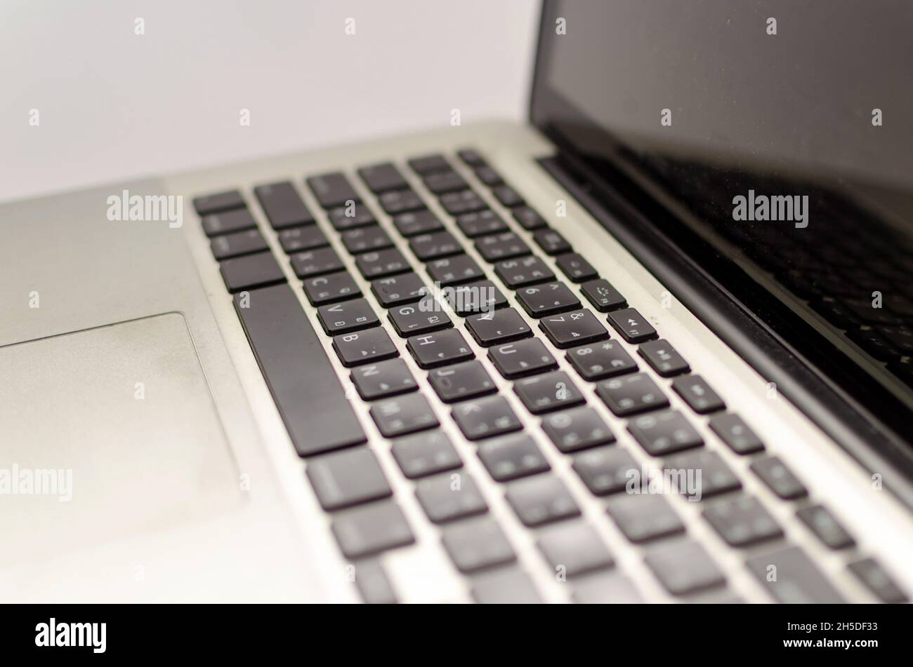 Close up detail view of a laptop computer keyboard Stock Photo - Alamy