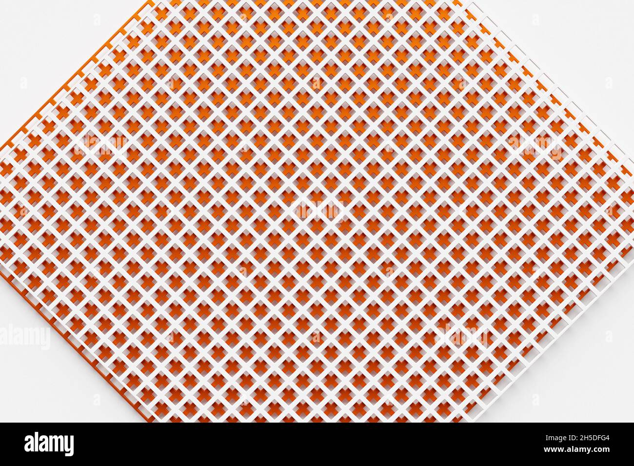3d illustration of rows of white and red cubes.Set of squares on ...