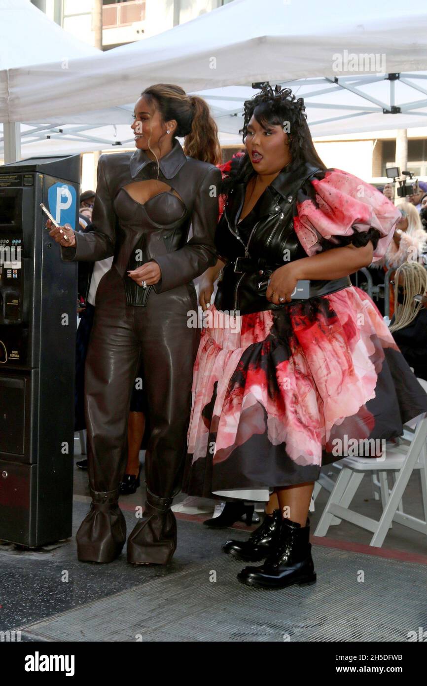 Los Angeles, CA. 8th Nov, 2021. Ciara, Lizzo at a public appearance for ...
