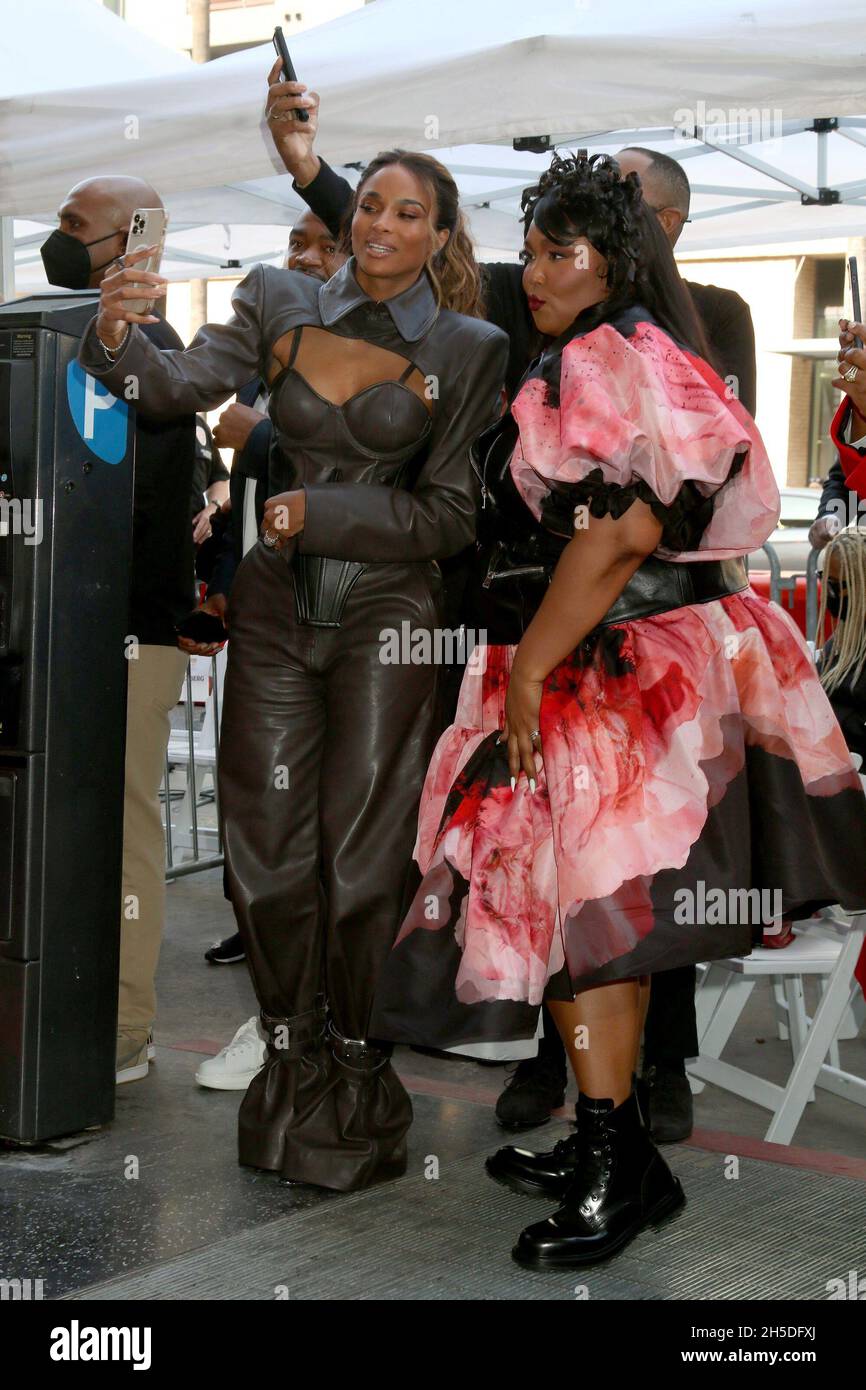 Los Angeles, CA. 8th Nov, 2021. Ciara, Lizzo at a public appearance for ...