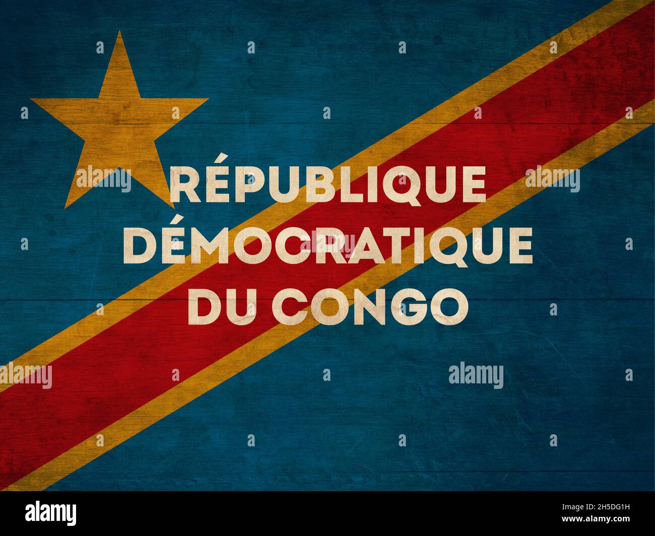 congolese national flag with the name of the country with grunge metal ...