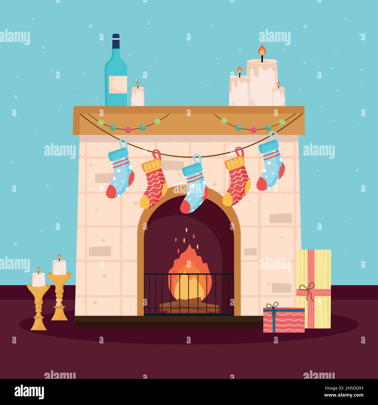 Champagne christmas presents Stock Vector Images - Alamy