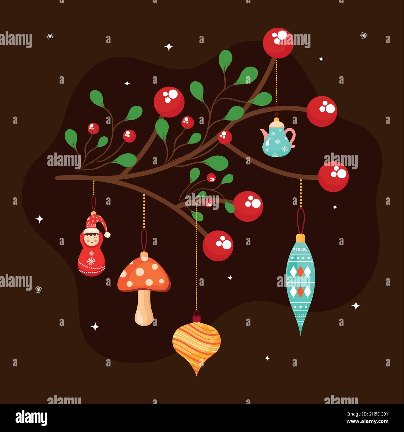 Gnome christmas tree decoration Stock Vector Images - Alamy