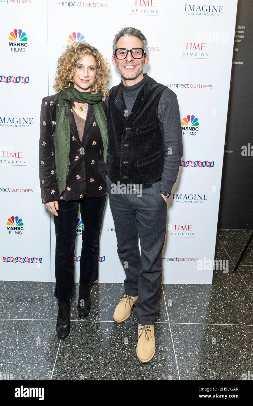 New York, NY - November 8, 2021: Sara Bernstein and Justin Wilkes ...