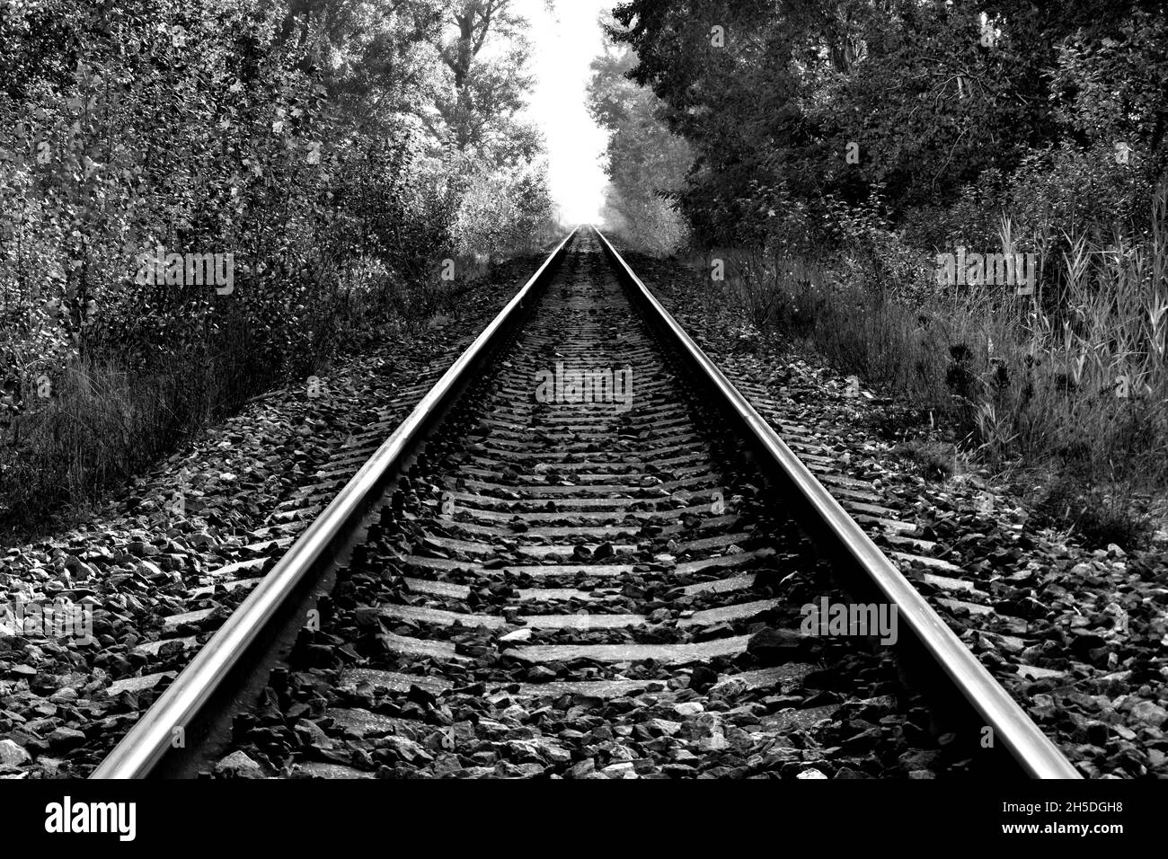 Rustic railway track Black and White Stock Photos & Images - Alamy