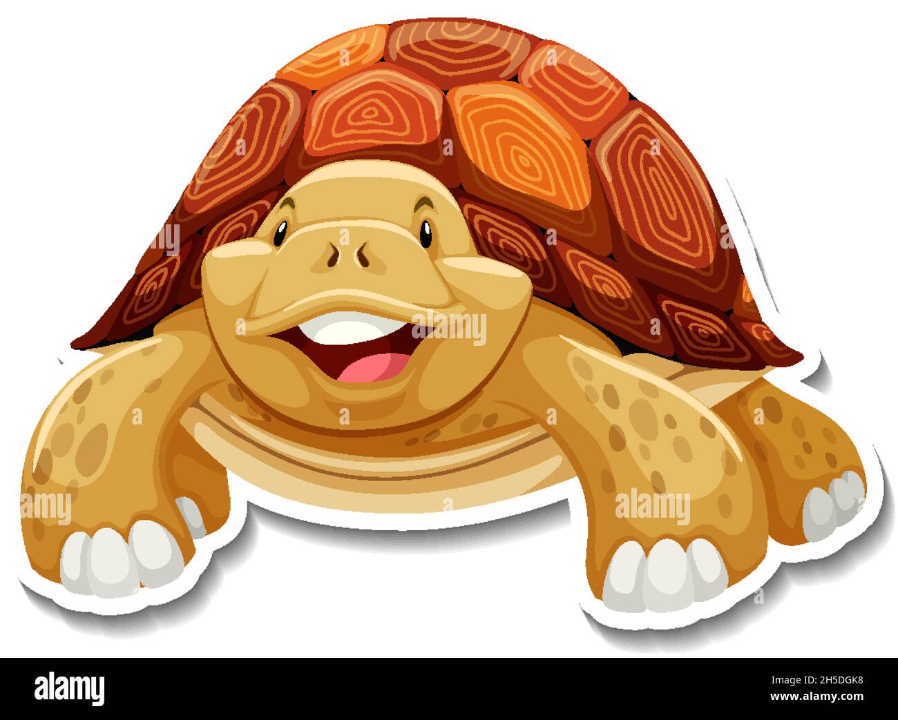 Cute turtle animal cartoon sticker illustration Stock Vector Image ...