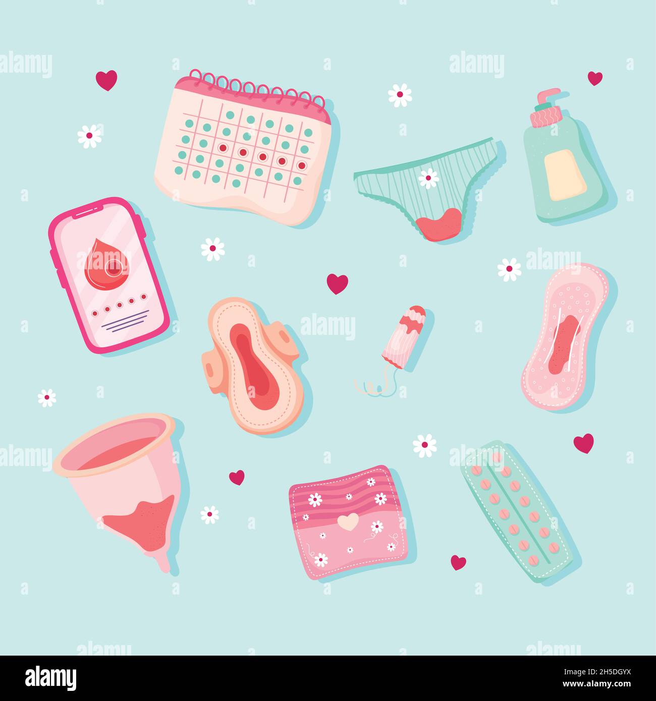 ten menstruation period icons Stock Vector Image & Art - Alamy