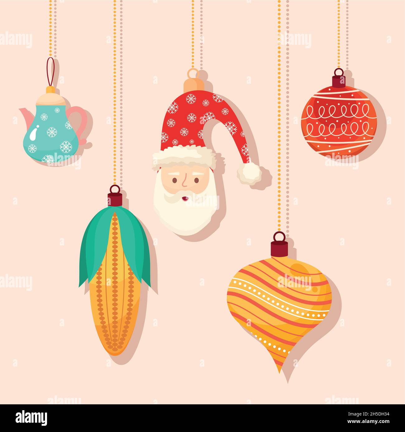 christmas decorations five icons Stock Vector Image & Art - Alamy