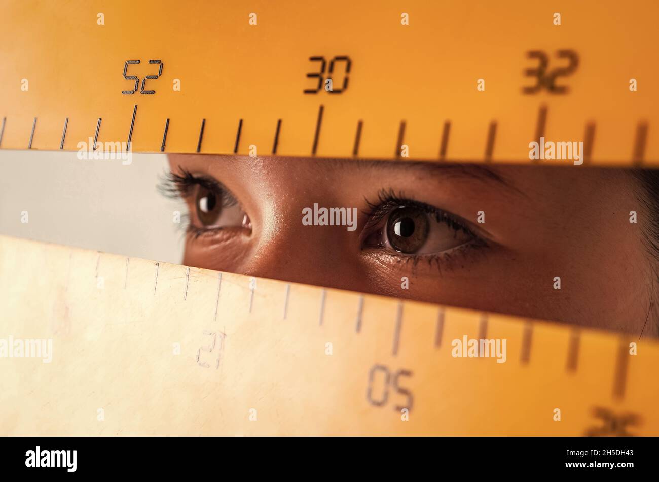 STEM disciplines. knowledge day. child pupil hold ruler. girl is ...