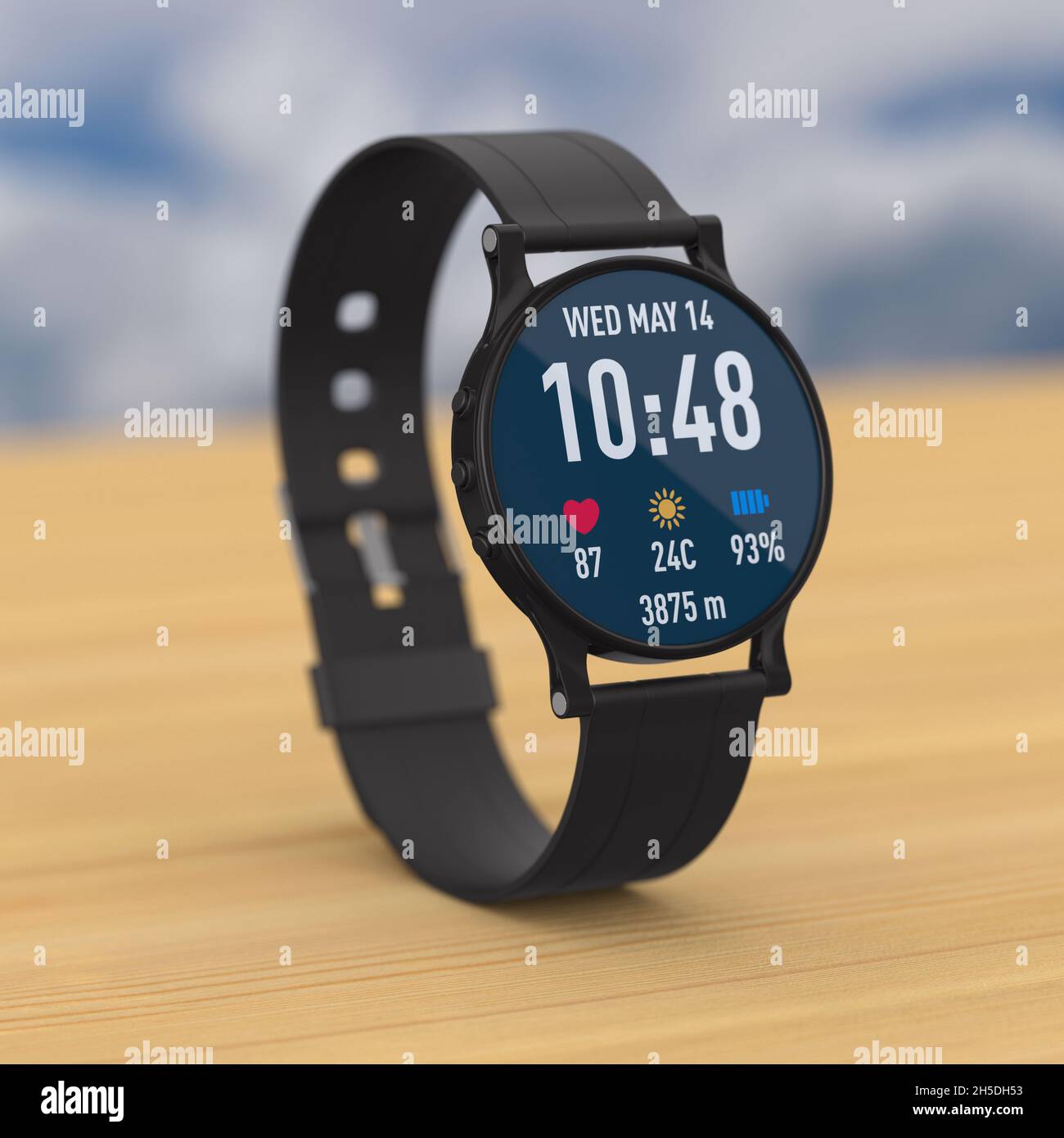 smart watch on table. 3D illustration Stock Photo - Alamy