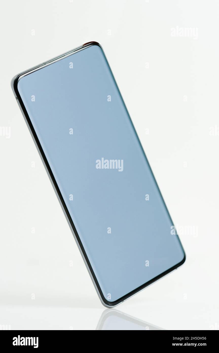 Moble phone isometric view isolated on studio background Stock Photo ...